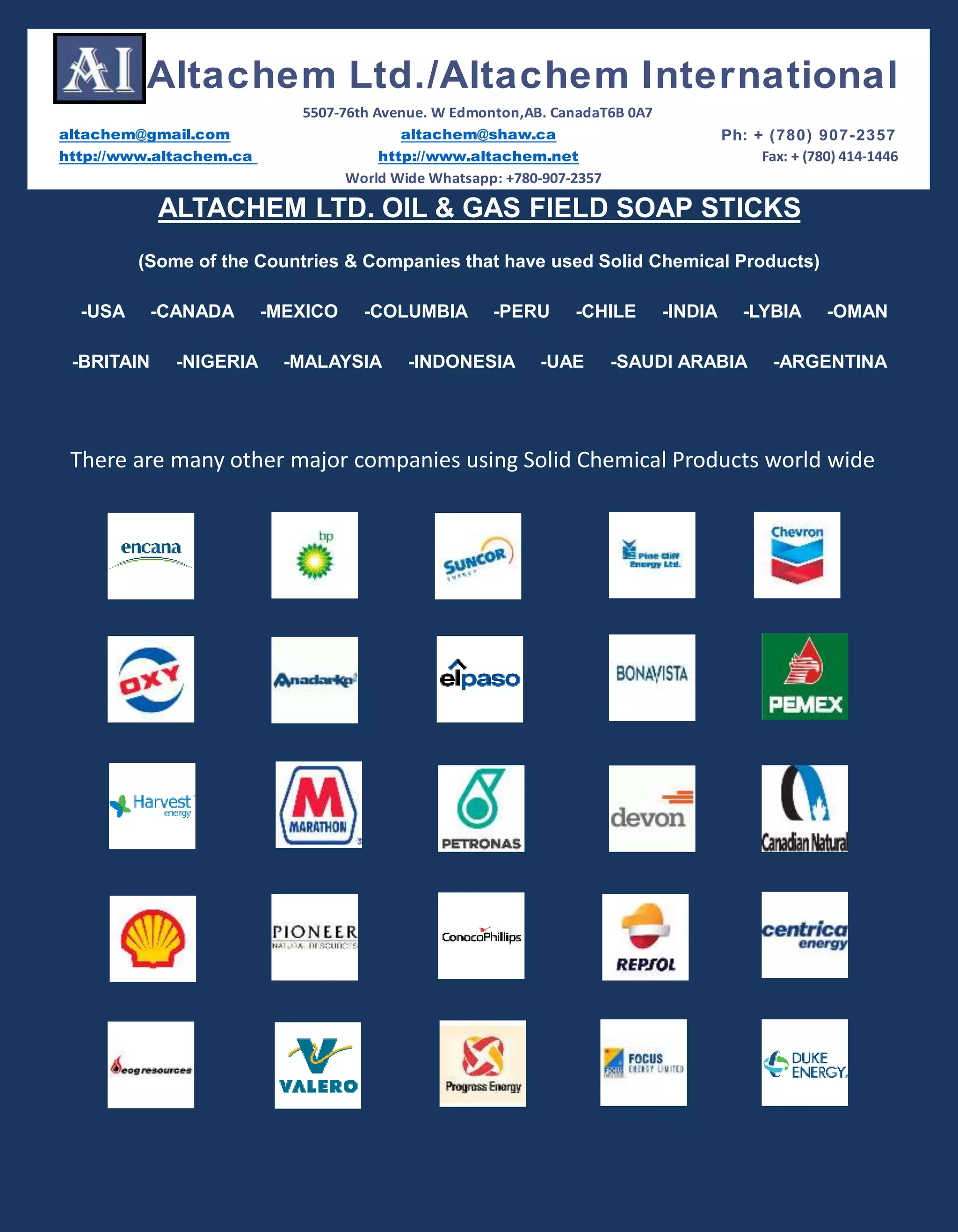 Specialty Chemical Sticks | PPTX
