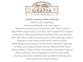 Gratia Bath And Body Products | PPT