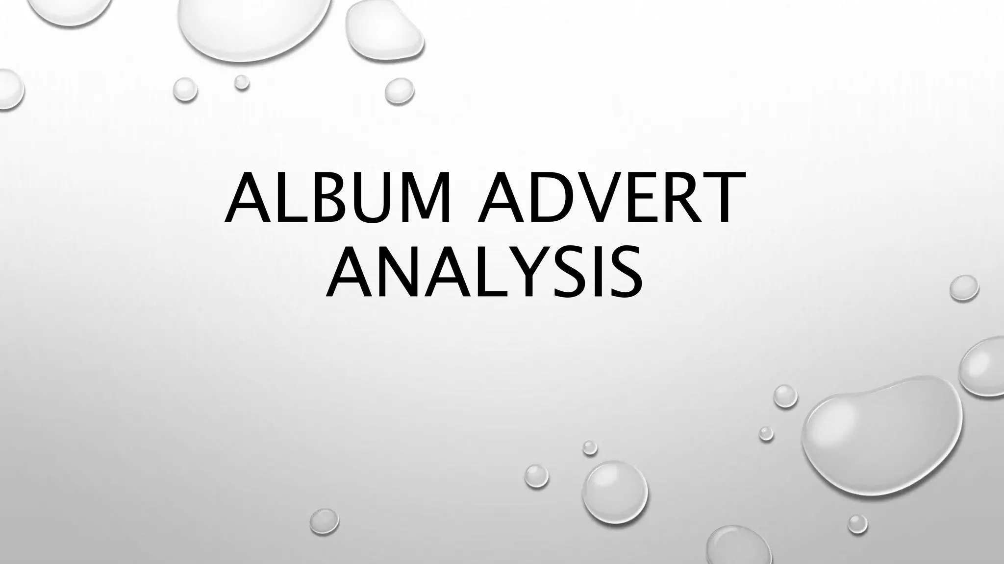 Album Advert Analysis | PPT