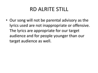 Album and song ratings | PPTX