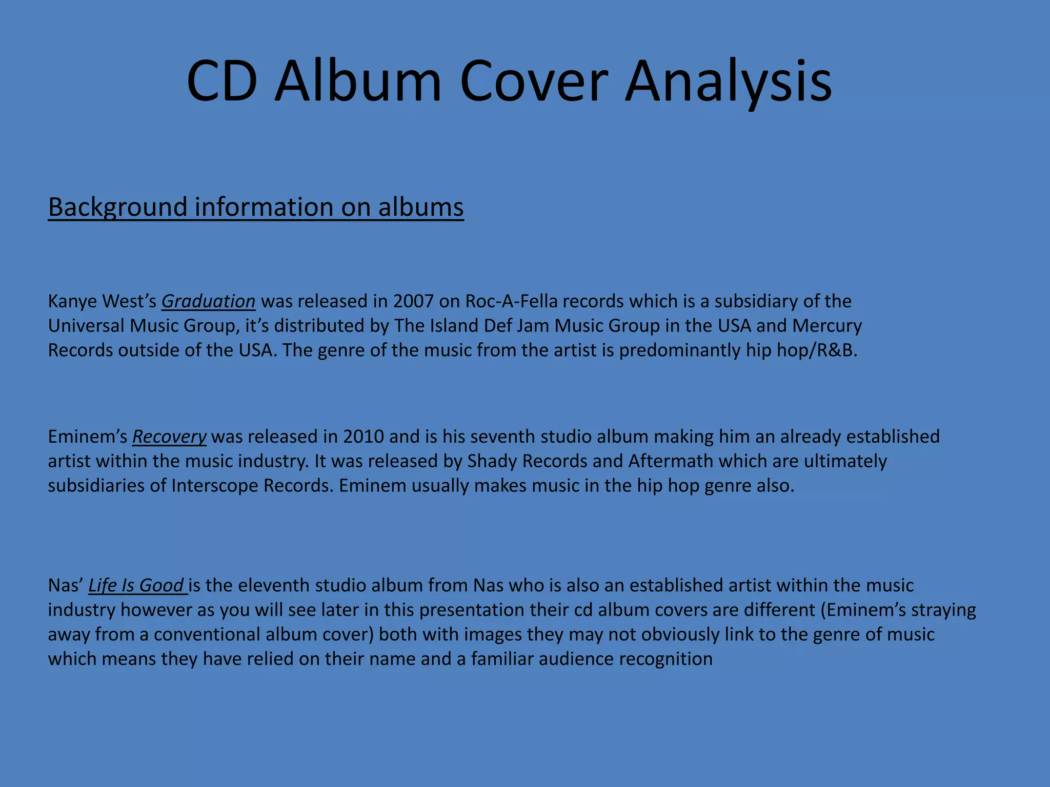 Album cover analysis | PPT
