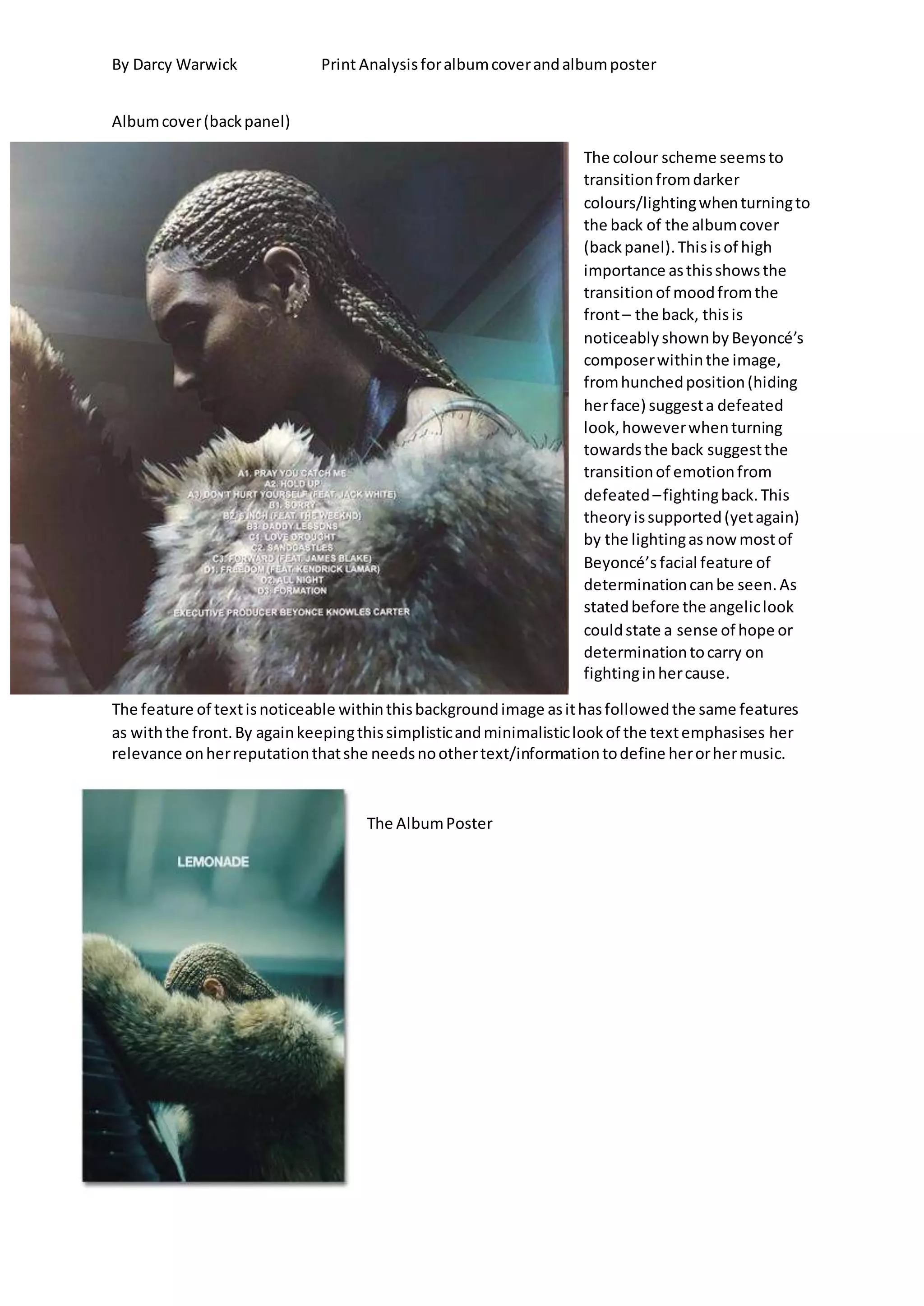 Album cover analysis add another example done | PDF