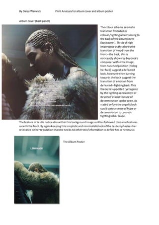 Album cover analysis add another example done | PDF