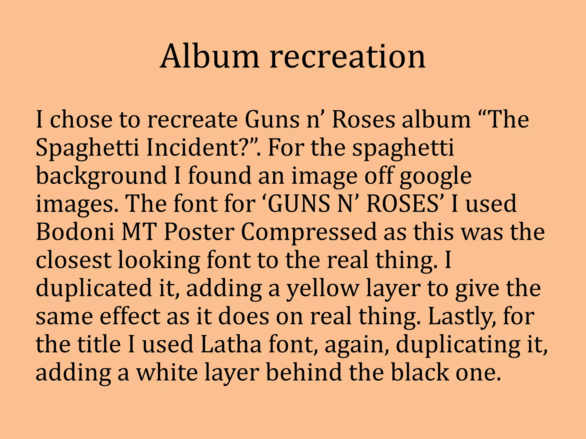 Album cover recreation | PPT