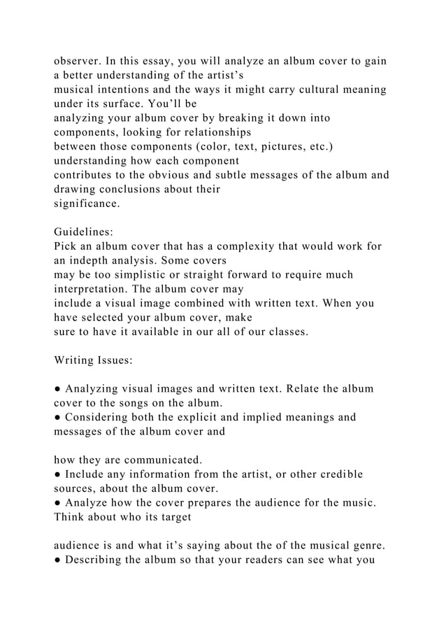 Album Cover Outline Template Introduction 1. Attent.docx