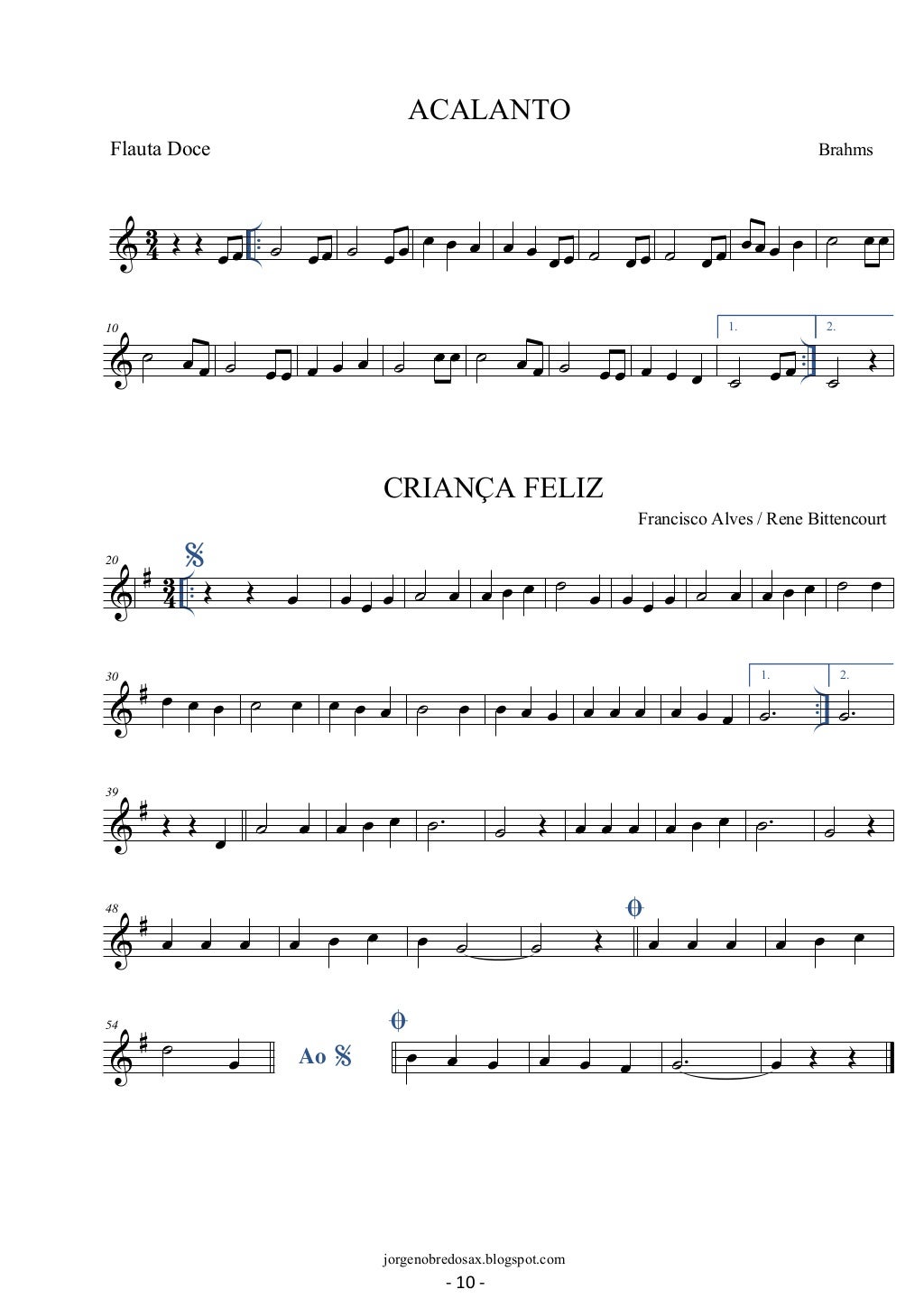 Album de partituras para flauta doce