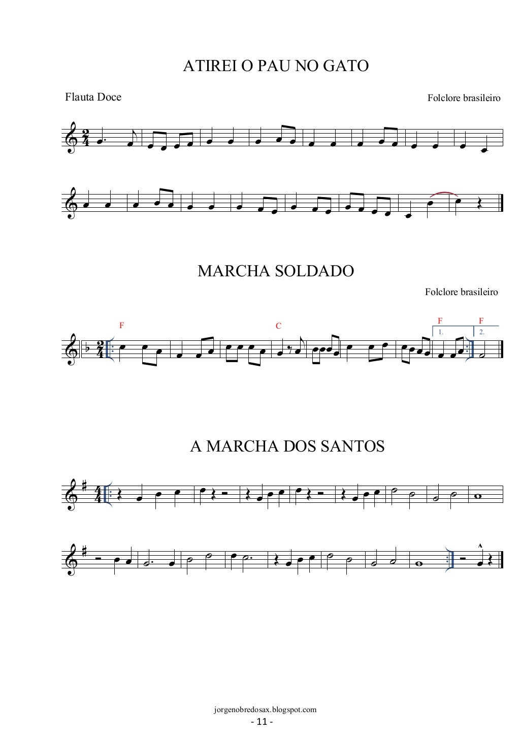 Album de partituras para flauta doce