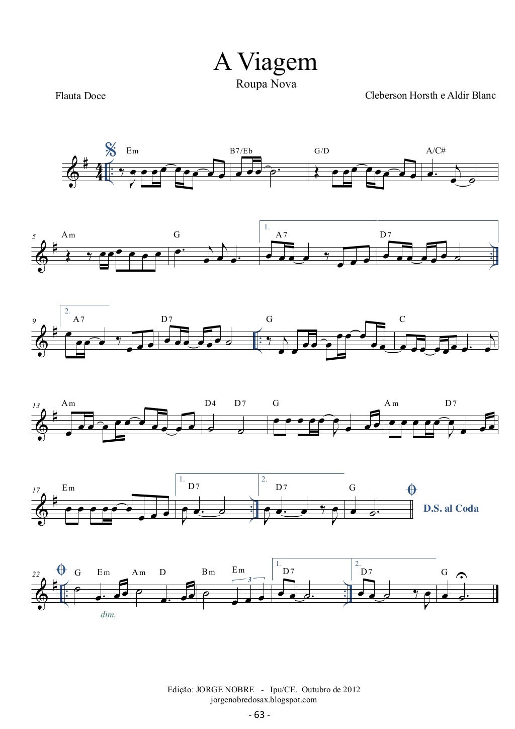 Album de partituras para flauta doce