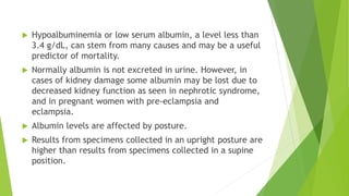 Albumin and albumin & globin ratio | PPTX