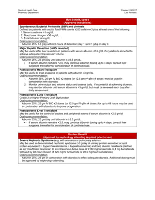 Albumin infusion | PDF