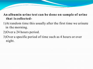 Albumin test | PPTX