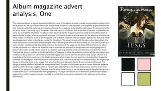 Album magazine advert analysis 1 | PPTX