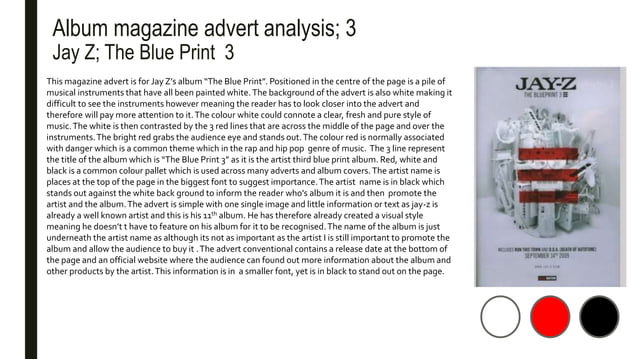 Album magazine advert analysis 3 | PPT