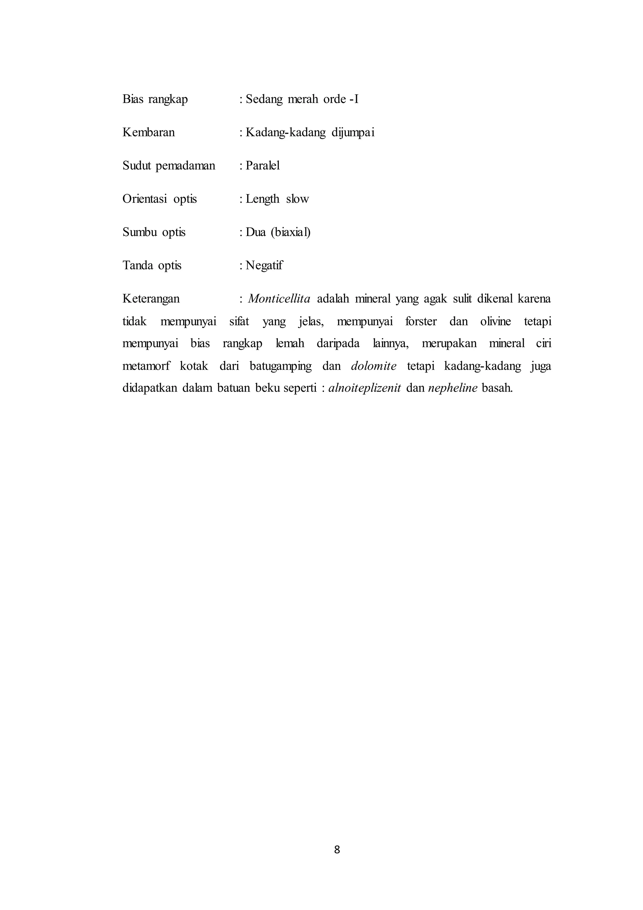 Album mineral praktikum mineral optik teknik geologi | DOCX