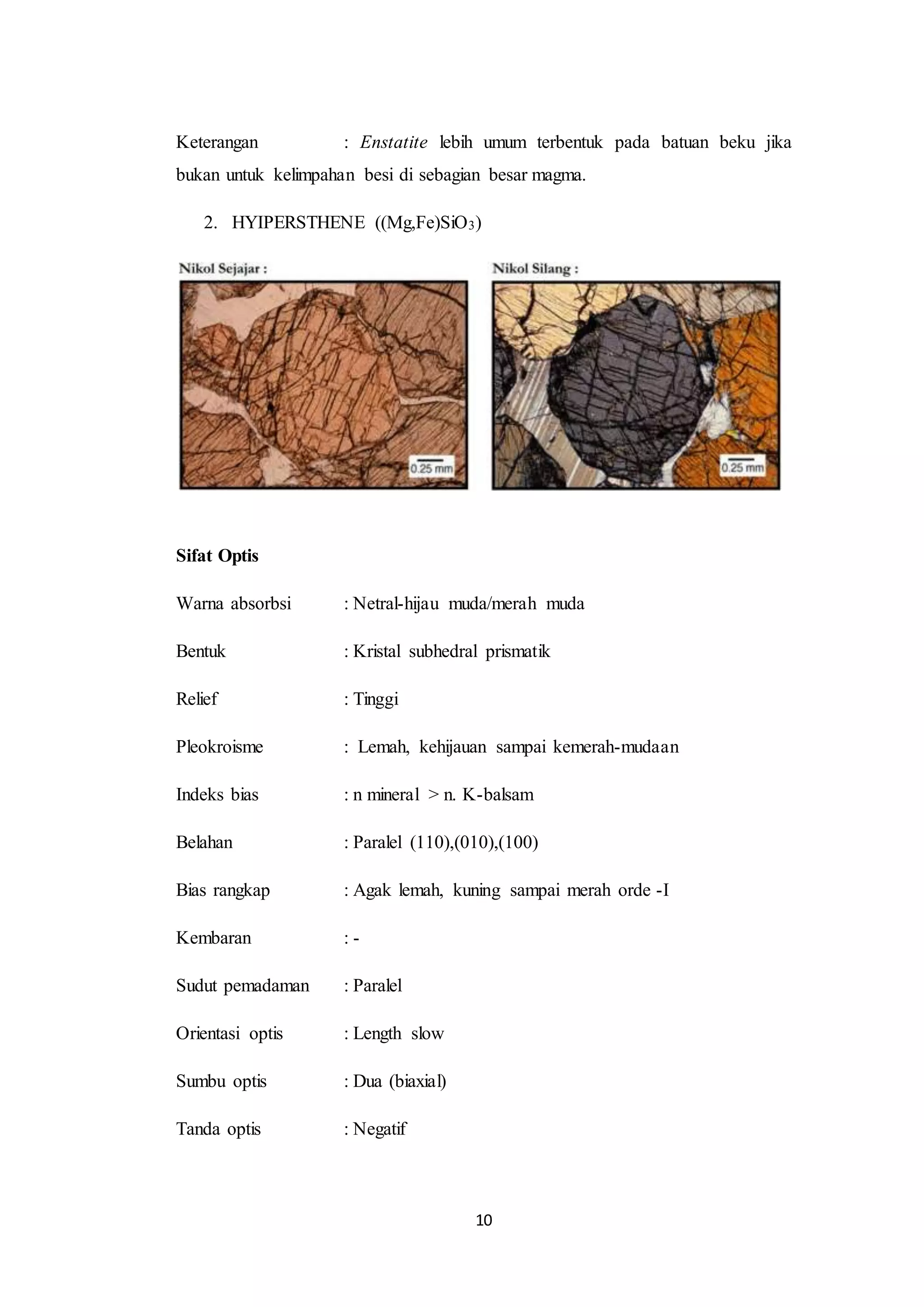 Album mineral praktikum mineral optik teknik geologi | DOCX