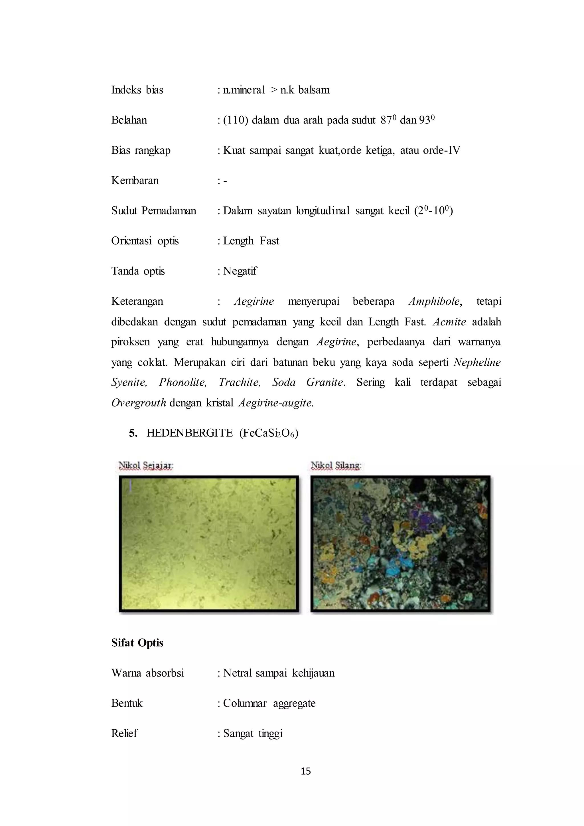 Album mineral praktikum mineral optik teknik geologi | DOCX