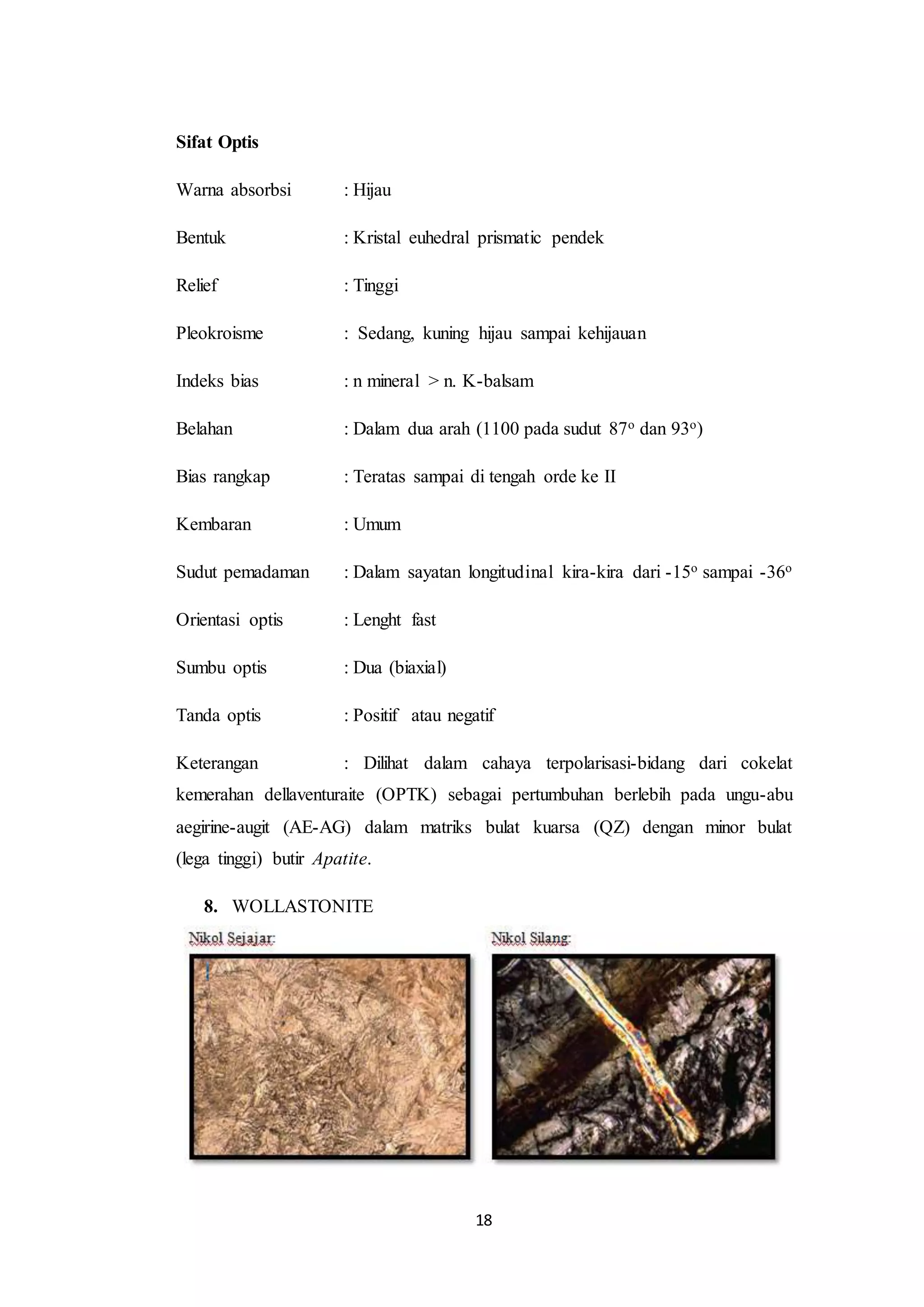 Album mineral praktikum mineral optik teknik geologi | DOCX
