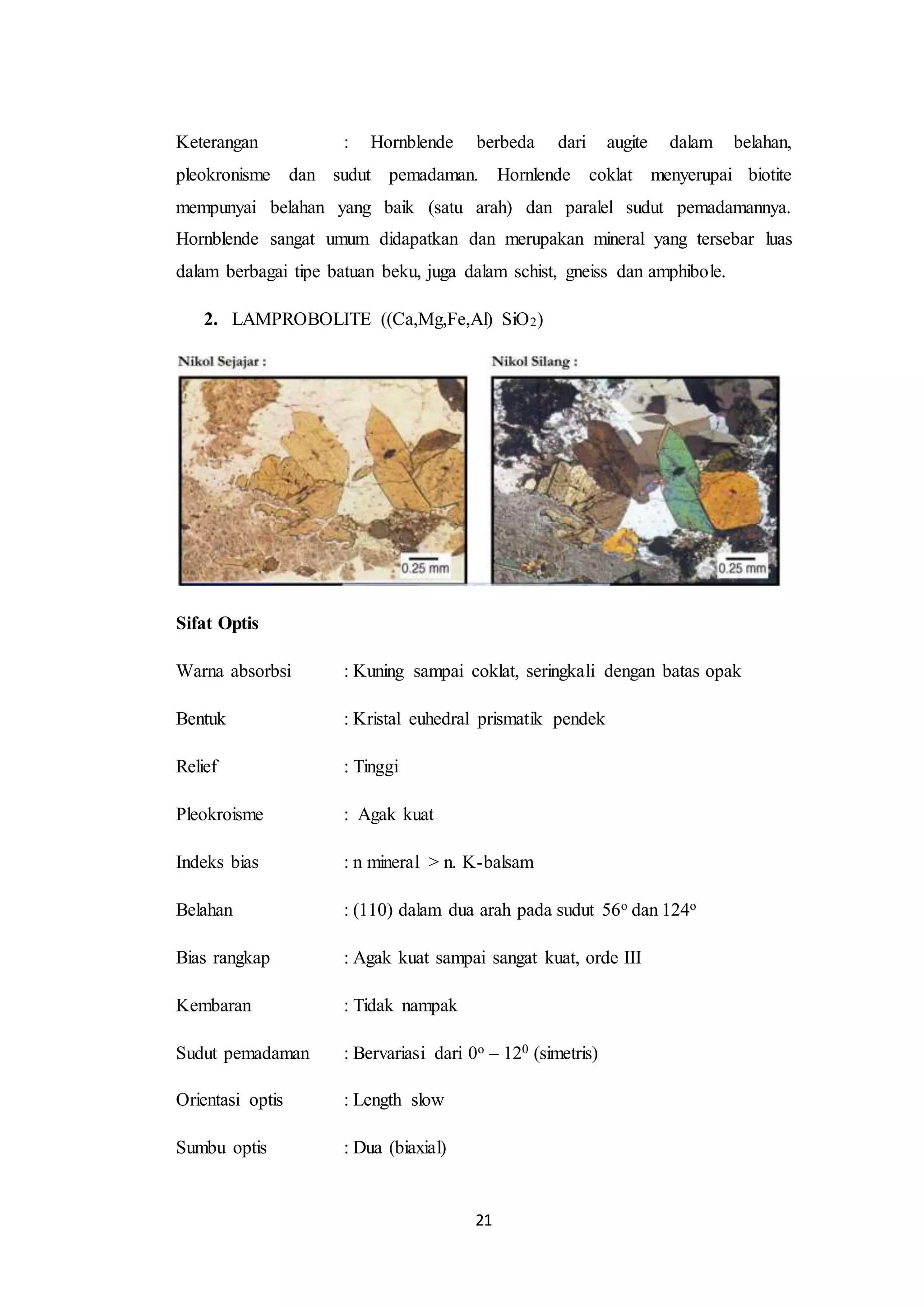 Album mineral praktikum mineral optik teknik geologi | DOCX