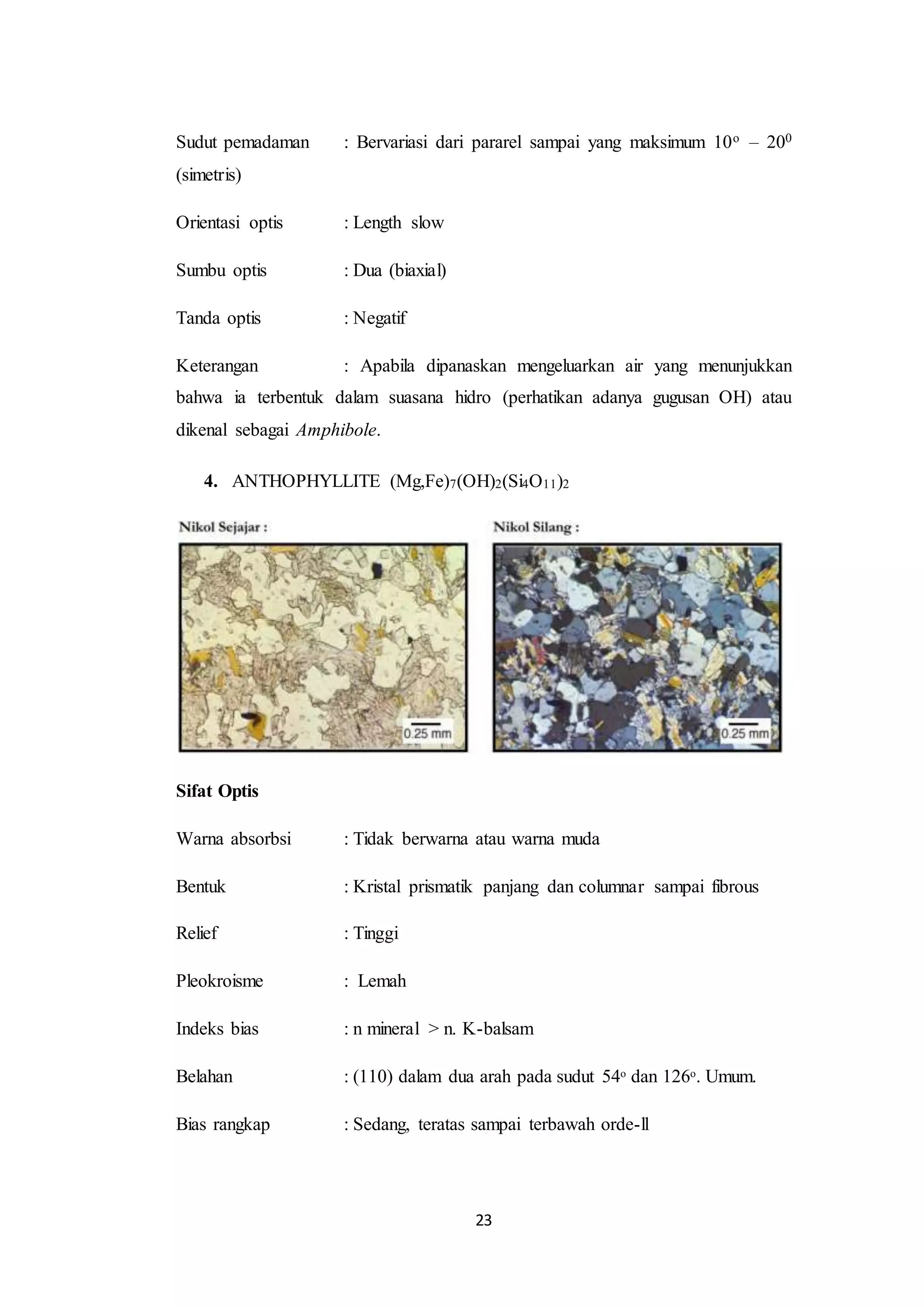 Album mineral praktikum mineral optik teknik geologi | DOCX