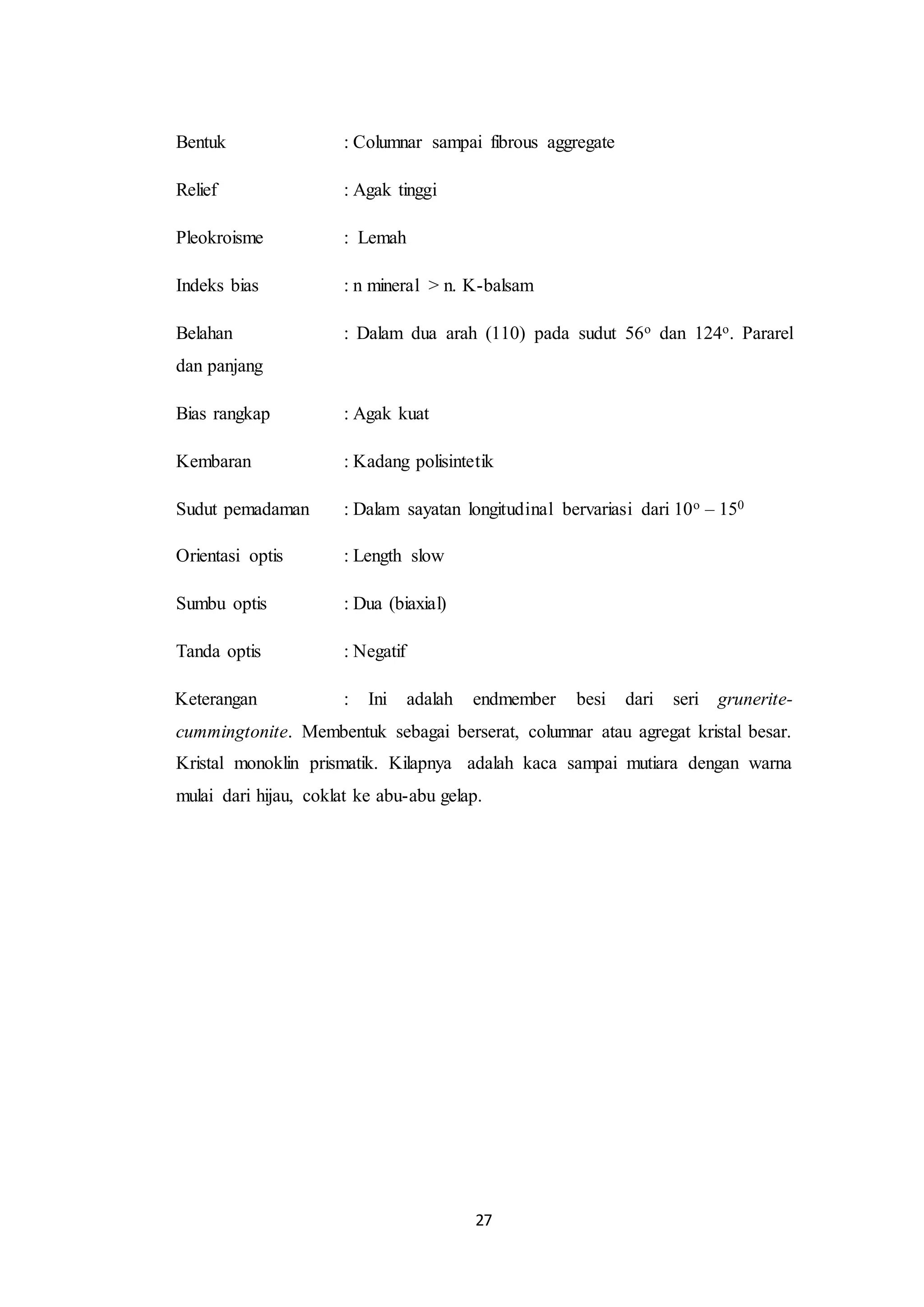Album mineral praktikum mineral optik teknik geologi | DOCX