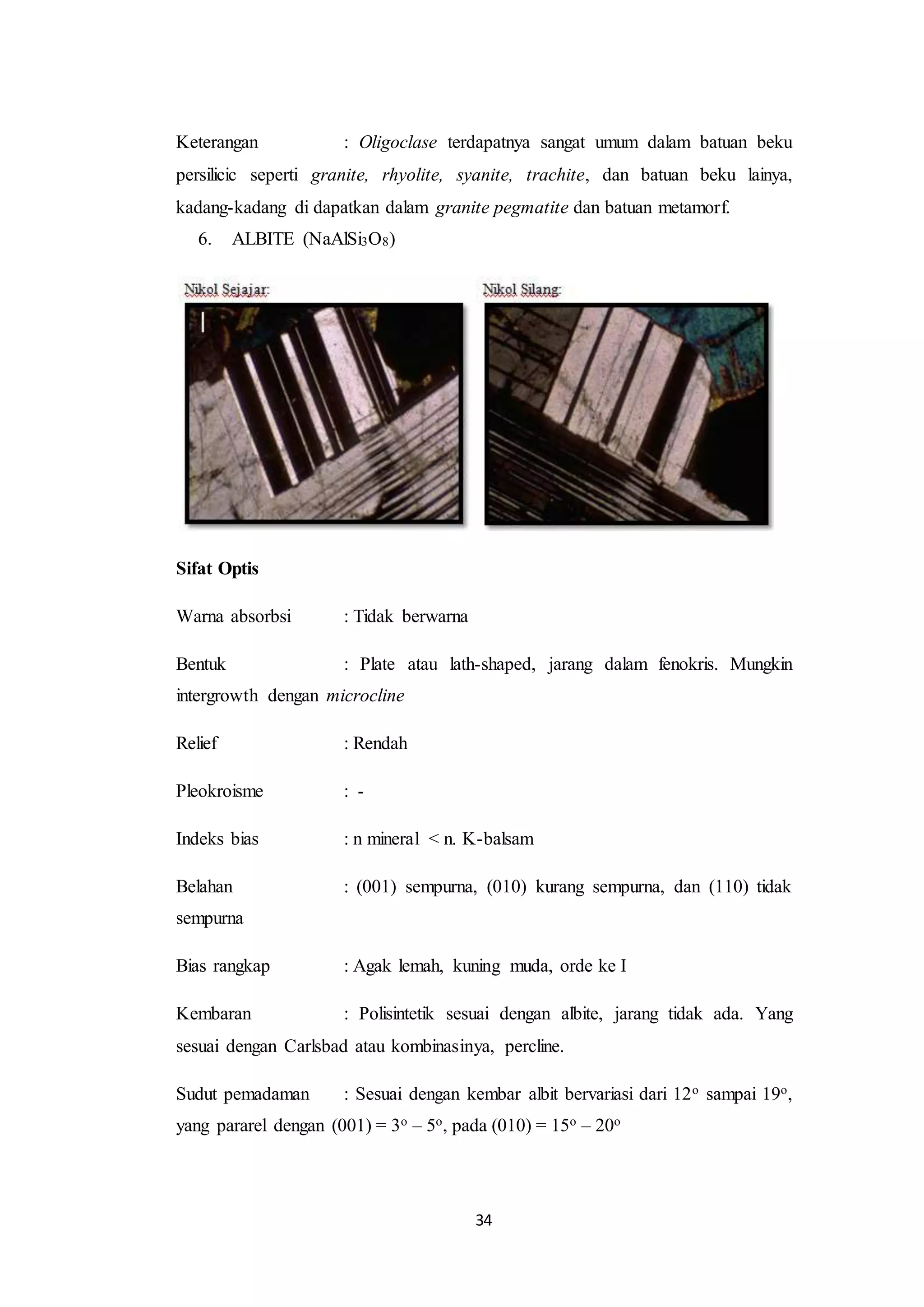 Album mineral praktikum mineral optik teknik geologi | DOCX