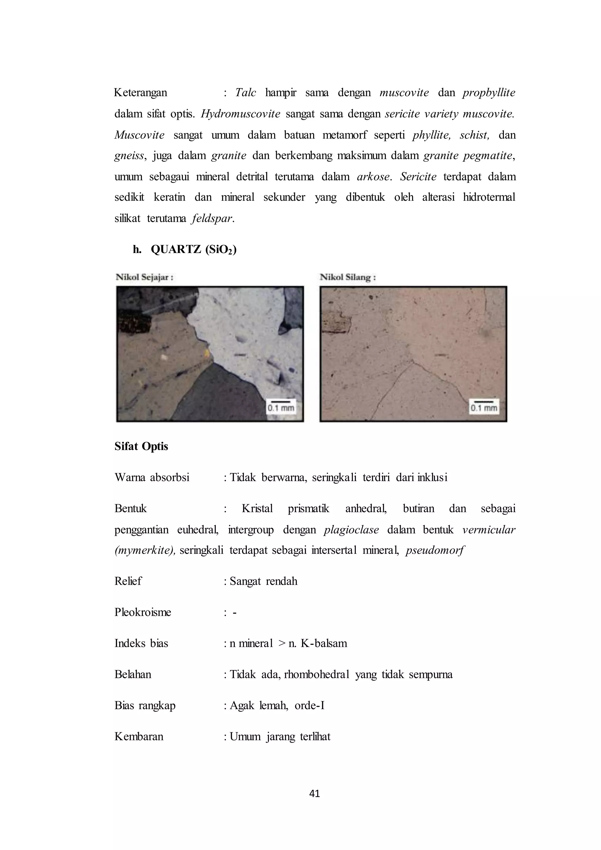 Album mineral praktikum mineral optik teknik geologi | DOCX