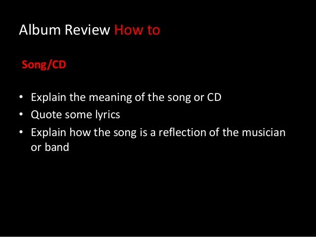 How to write an album review