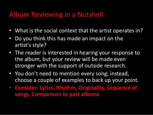 How to write an album review