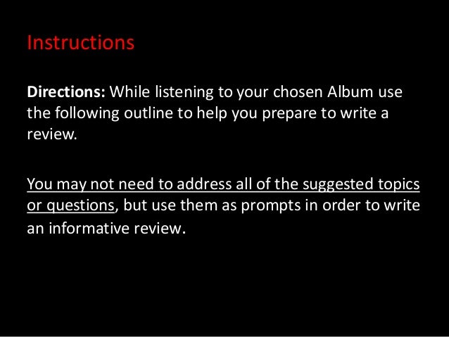 How to write an album review