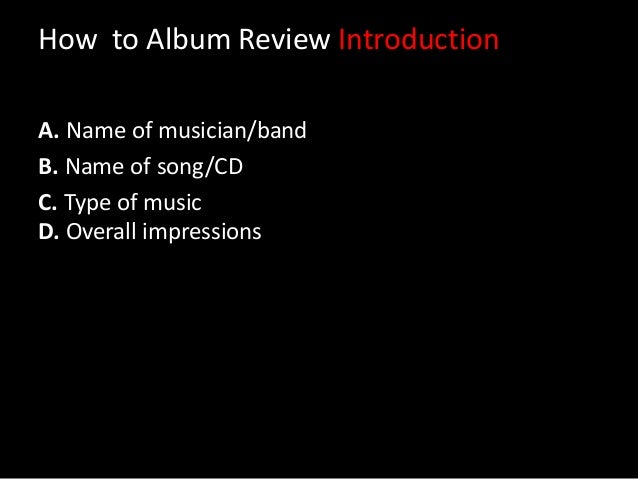 How to write an album review