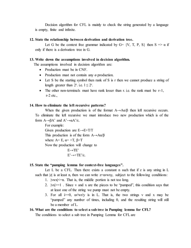 AUTOMATA THEORY - SHORT NOTES | DOC | Programming Languages | Computing
