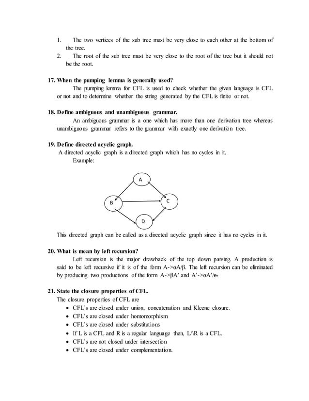 Automata Theory Short Notes Doc Programming Languages Computing