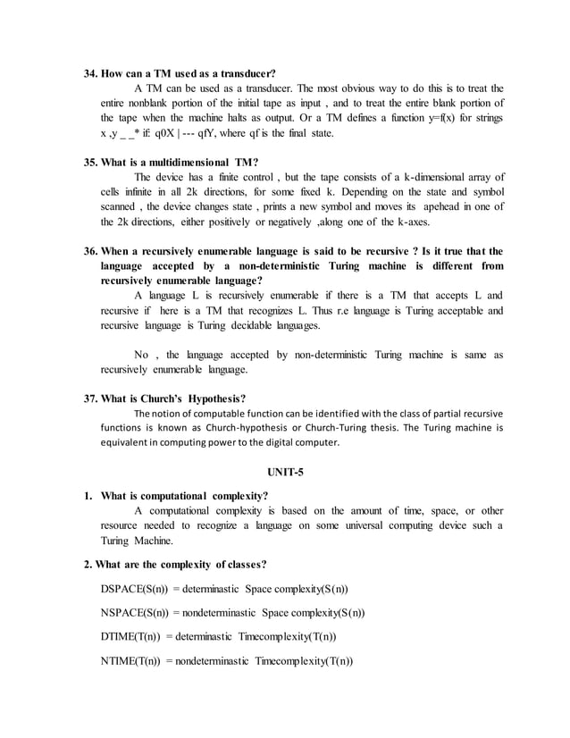 AUTOMATA THEORY - SHORT NOTES | DOC | Programming Languages | Computing