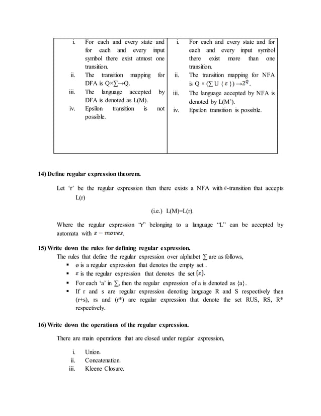 AUTOMATA THEORY - SHORT NOTES | DOC | Programming Languages | Computing
