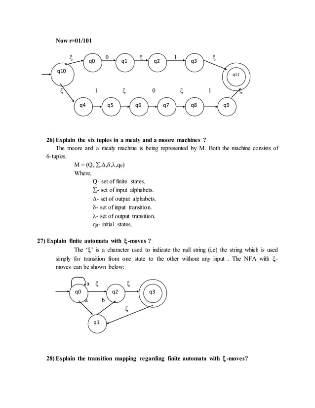 AUTOMATA THEORY - SHORT NOTES | DOC | Programming Languages | Computing