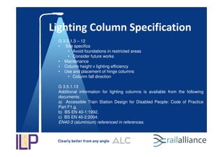 Rail Alliance Event on 25/02/15: Lighting Column Specification - ALC | PPT