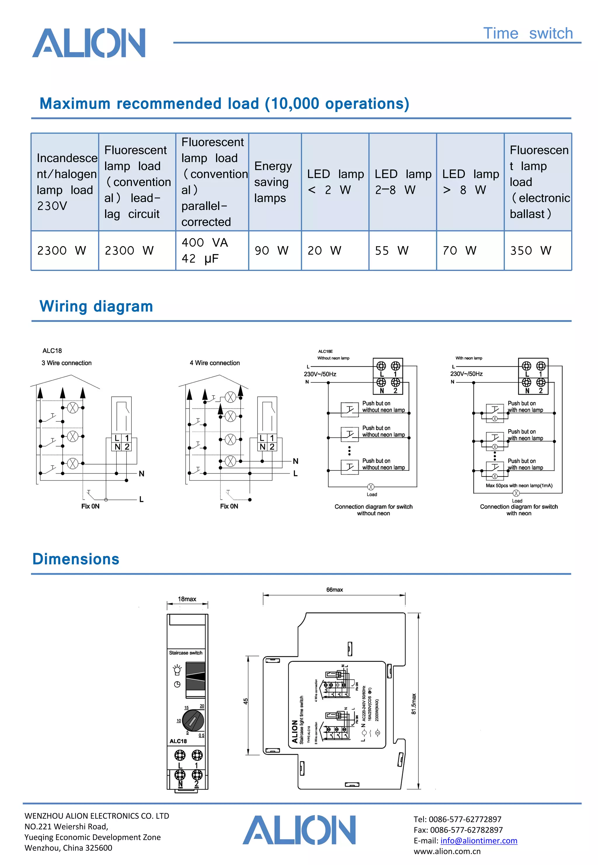 ALC18 series staircase time switch | PDF