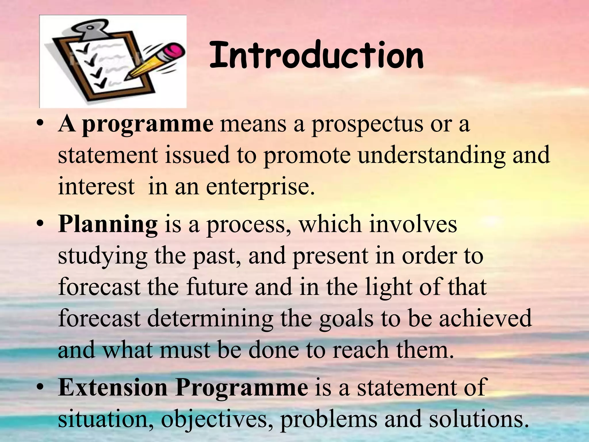 Extension programme planning | PPTX