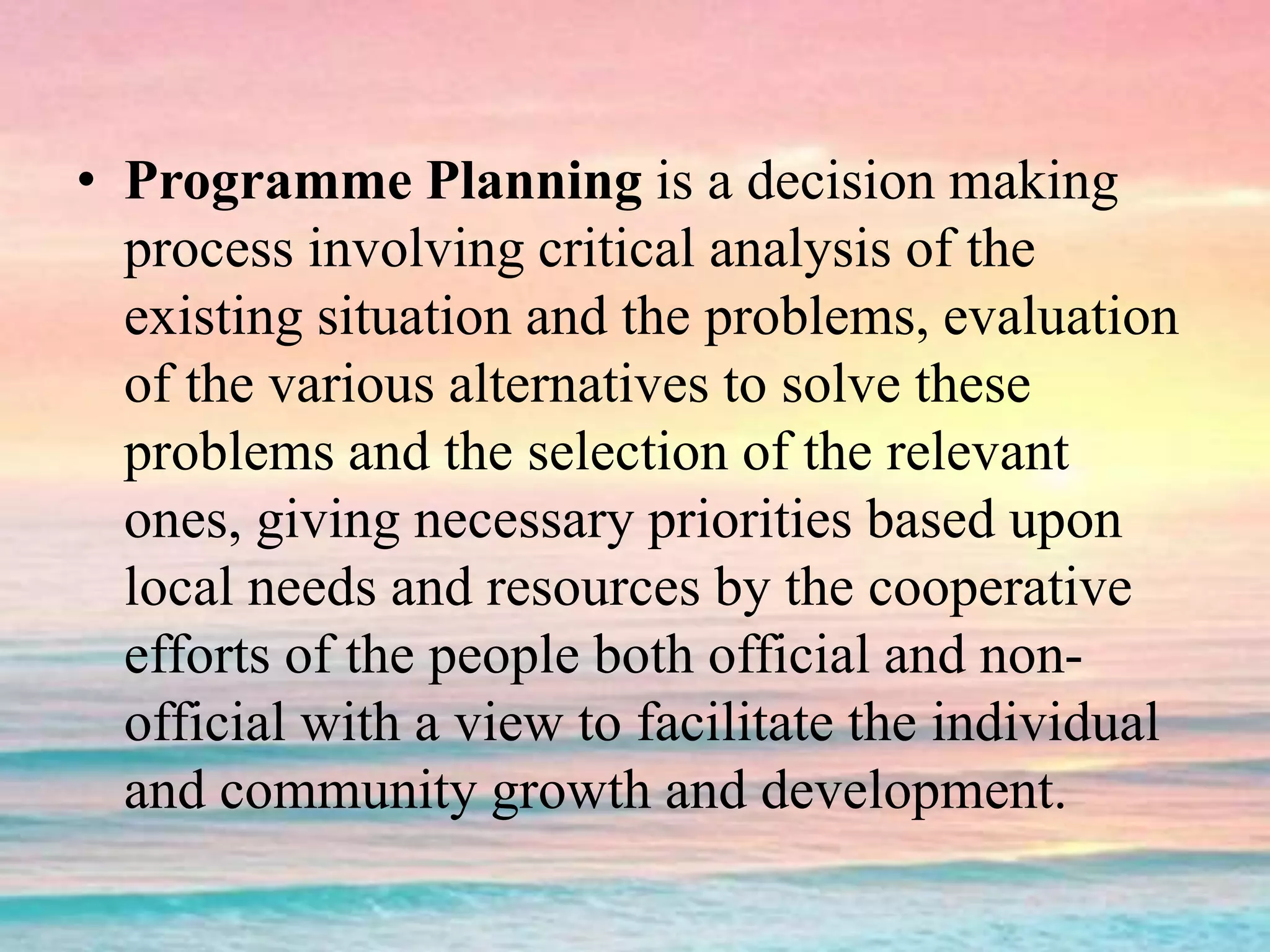 Extension programme planning | PPTX