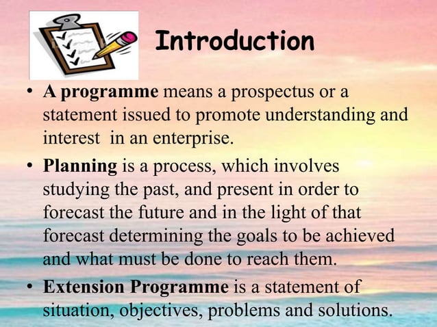 Extension programme planning | PPTX