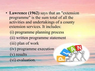 Extension programme planning | PPTX