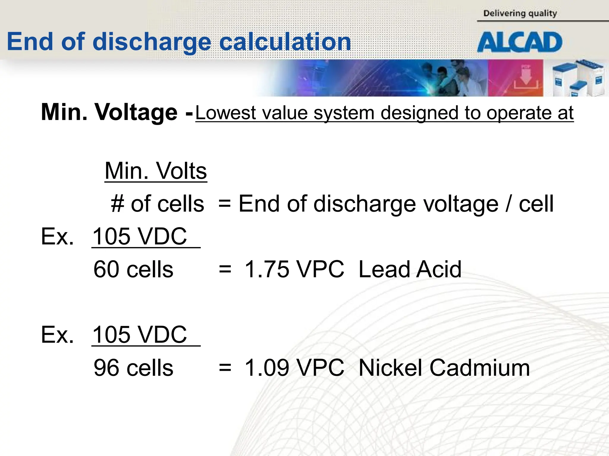 battery sizing calc and sizing of alcad. | PDF