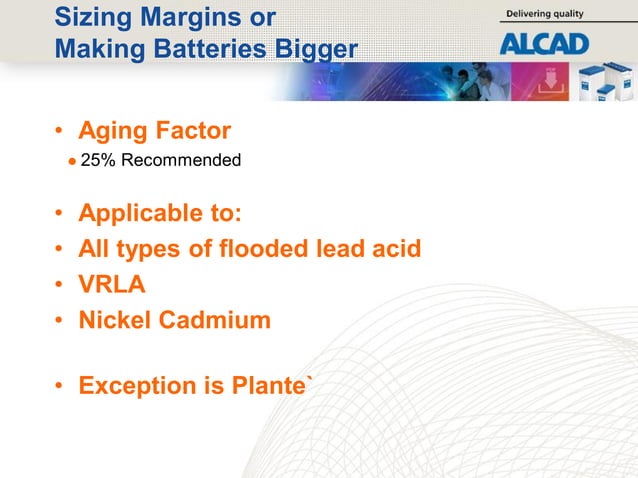 battery sizing calc and sizing of alcad. | PDF