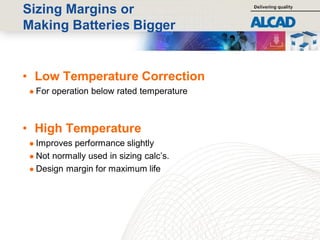 battery sizing calc and sizing of alcad. | PPT