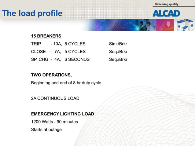 battery sizing calc and sizing of alcad. | PDF