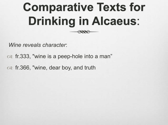 Alcaeus&sappho drinking | PPT