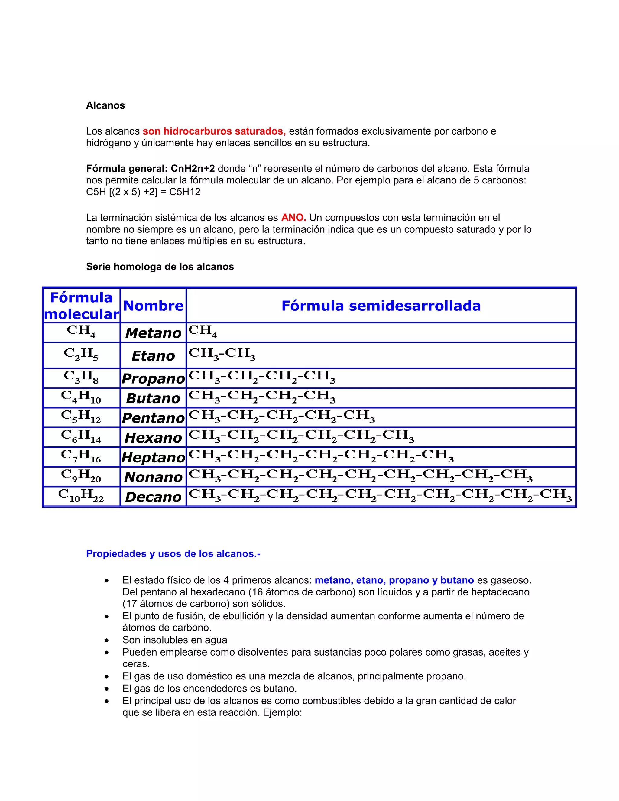 Alcanos | DOCX