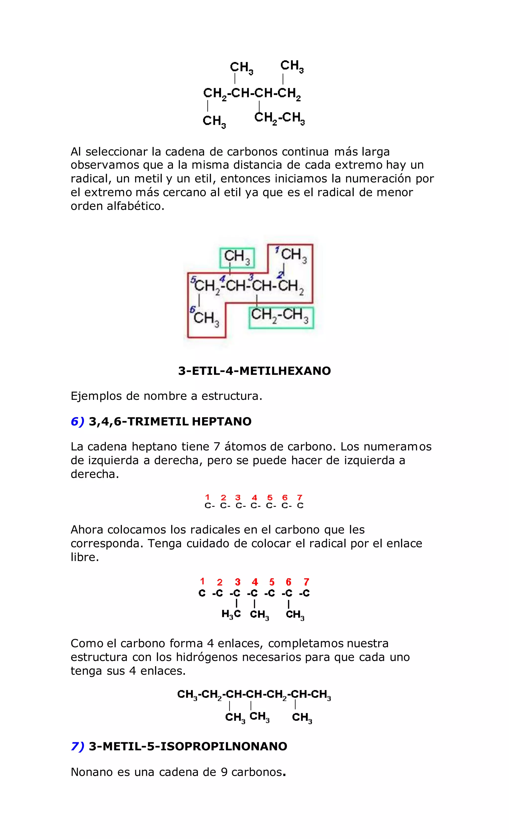 Alcanos nomenclatura | DOCX