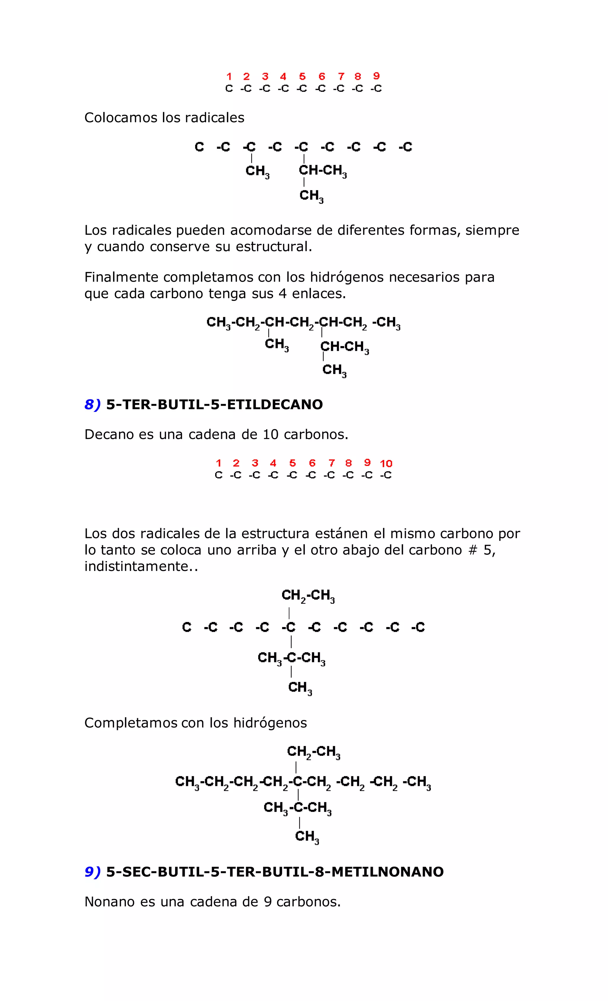 Alcanos nomenclatura | DOCX