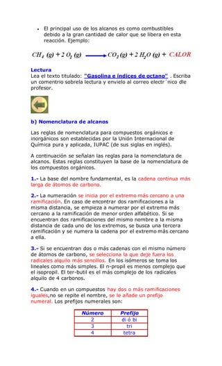 Alcanos nomenclatura | DOCX
